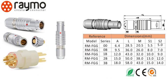Automotive Circular Push Pull Connectors , Metal Cable Connectors Black ...